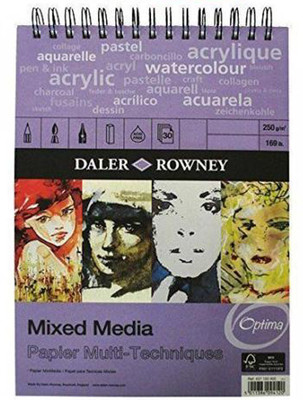 Daler Rowney Optima Mixed Media Painting Pad - Acrylics Watercolours ...