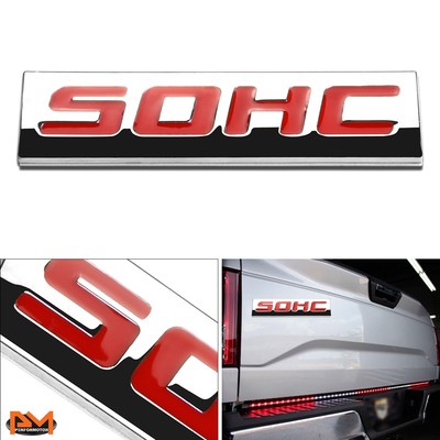 "SOHC" Polished Metal 3D Decal Red Emblem Exterior Sticker For 88-05 ...