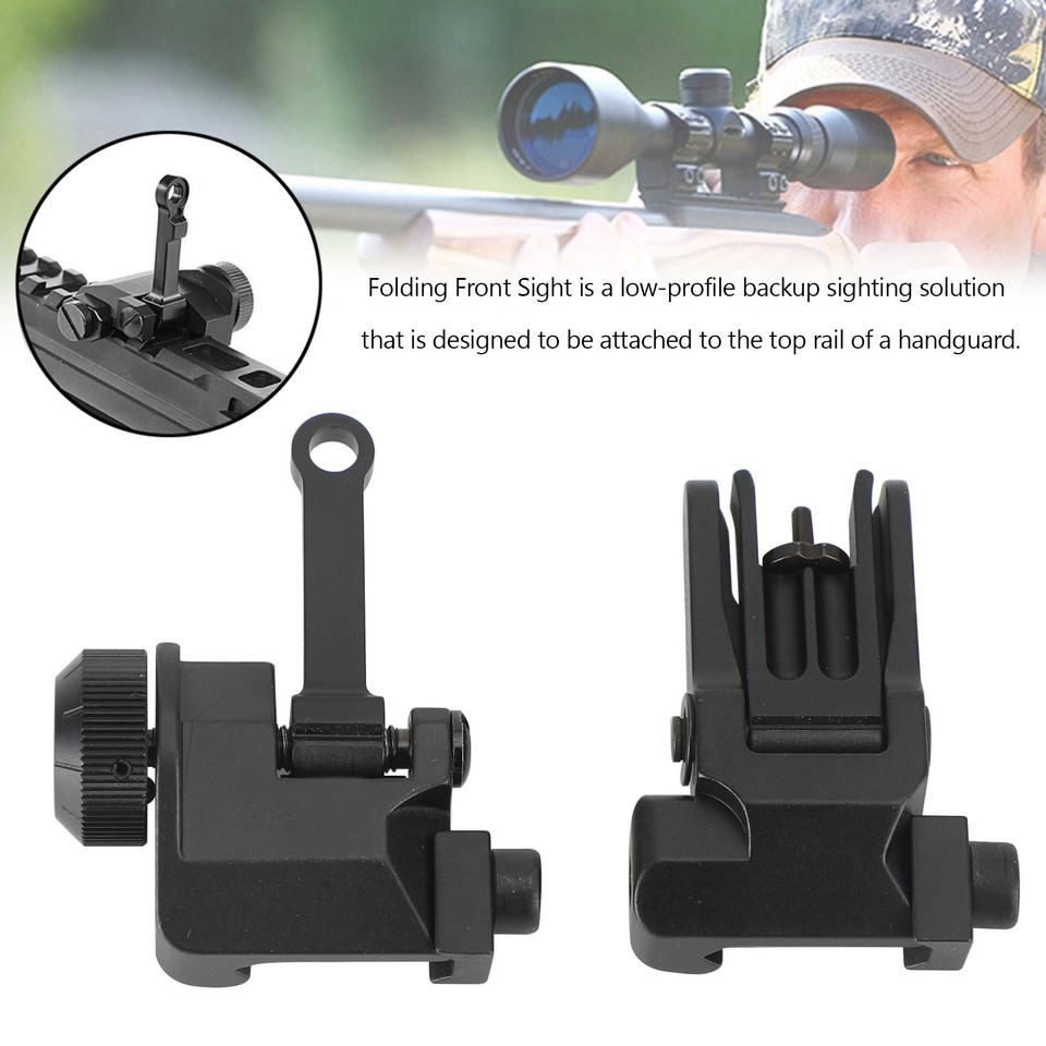 Folding Back Up Iron Sight Flip Up Front Rear Set Picatinny Rail KAC300 ...