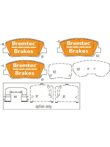 Bremtec Pro-Line Brake Pads Set fits Kia Optima 2.4 FSGDS6B,TF ...