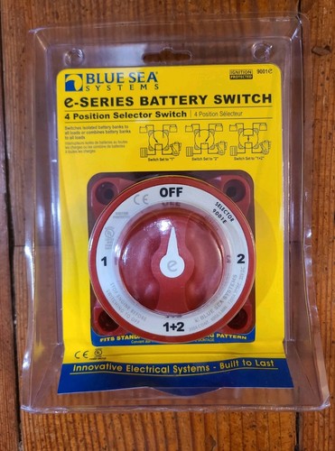 Blue Sea 9001e e-Series 4-Position Battery Switch Selector, Red | eBay