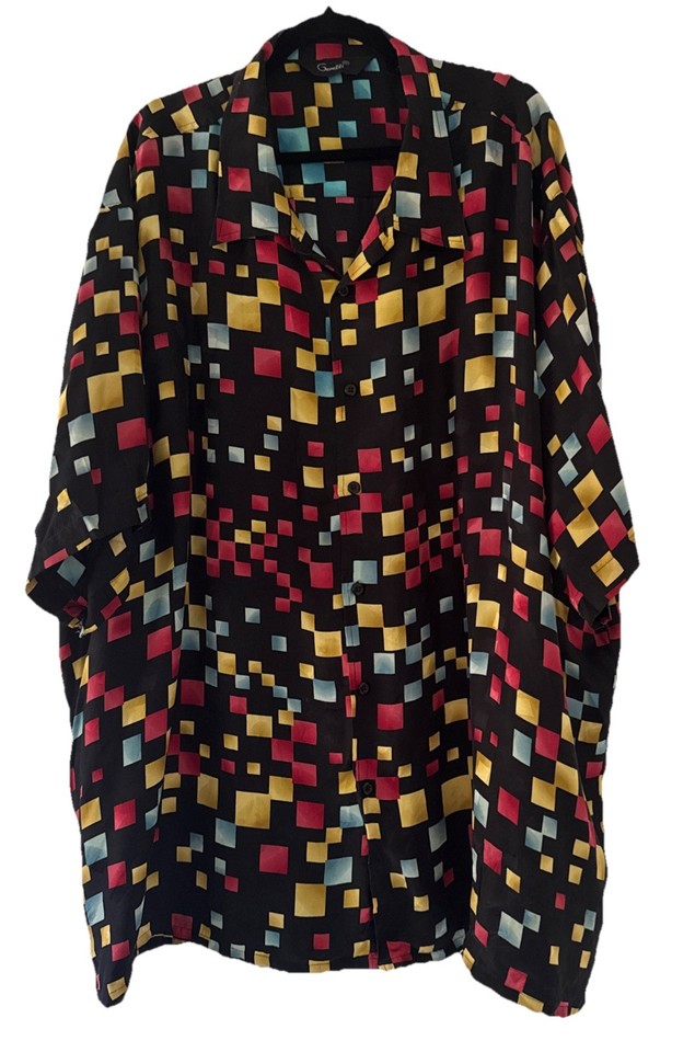 GENELLI 100% PURE SILK Long Sleeve SHIRT / COLORFUL / MEN’S size XXL | eBay