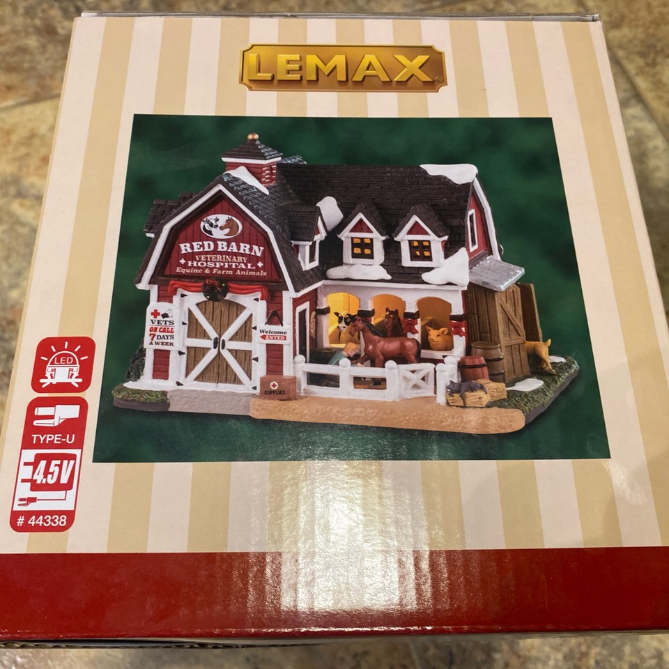 LEMAX Red Barn Veterinary Hospital -LED Lighted Holiday Village | eBay