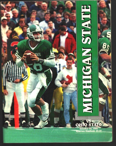 1992 Michigan State MSU vs Ohio St Football Program-KIRK HERBSTREIT-TY ...