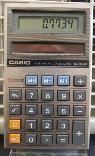 Vintage Casio SL-805B Electronic Calculator Solar Cell Power - Made In ...