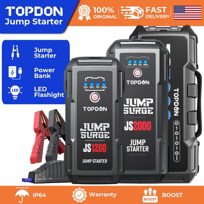 TOPDON Boost Pro 3000 Amp 12V Lithium Jump Starter Box Car Truck ...