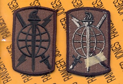 US Army 500th Military Intelligence Brigade OD Green & Black patch m/e ...