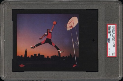 MICHAEL JORDAN 1985 Nike Poster Card AIR JORDAN Rookie RC 🔥 PSA 7 ...