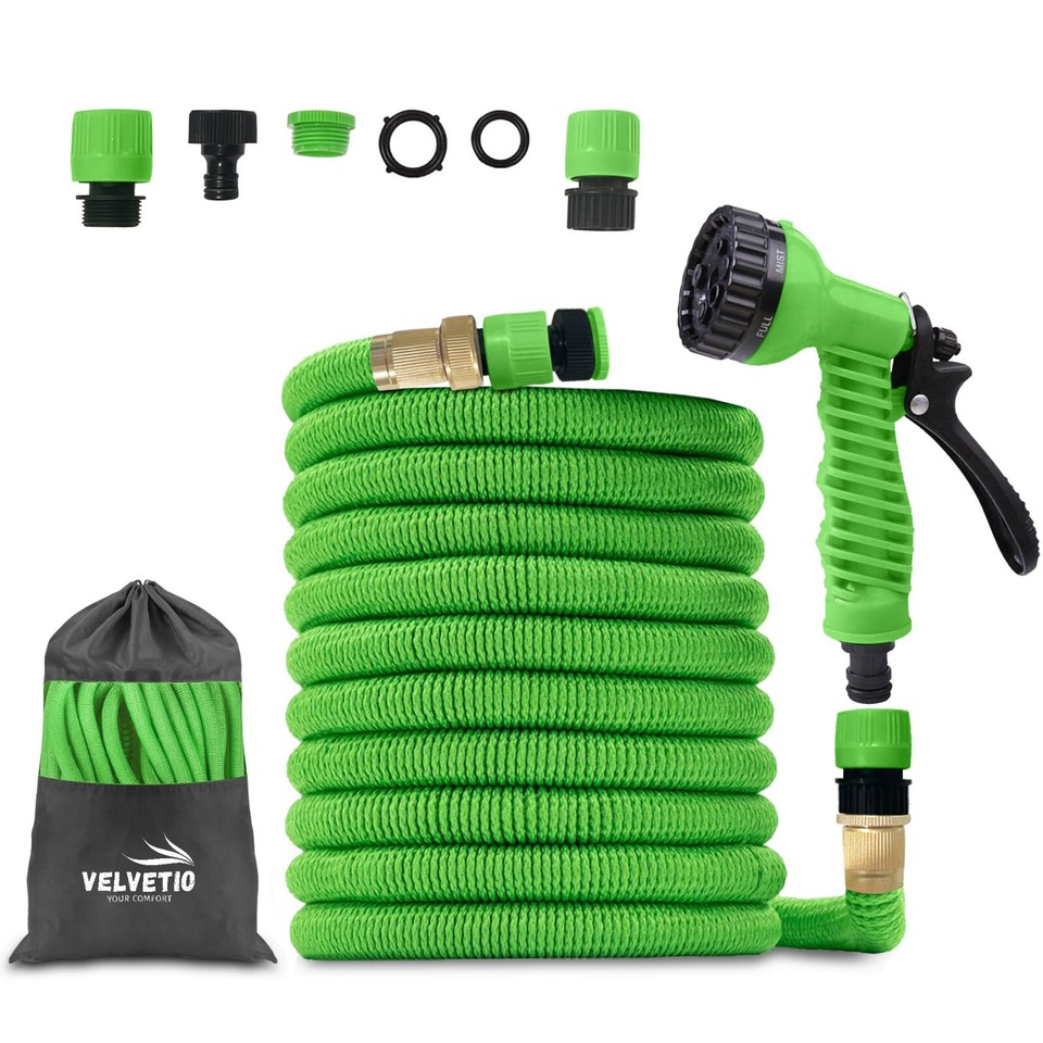 Heavy Duty Flexible Expandable Garden Water Hose Pipe 7 Function Spray ...