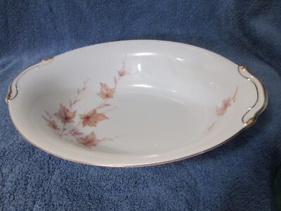 Harmony House ALICE Fine China Serving Bowl #3651 Autumn Leaves Gold ...