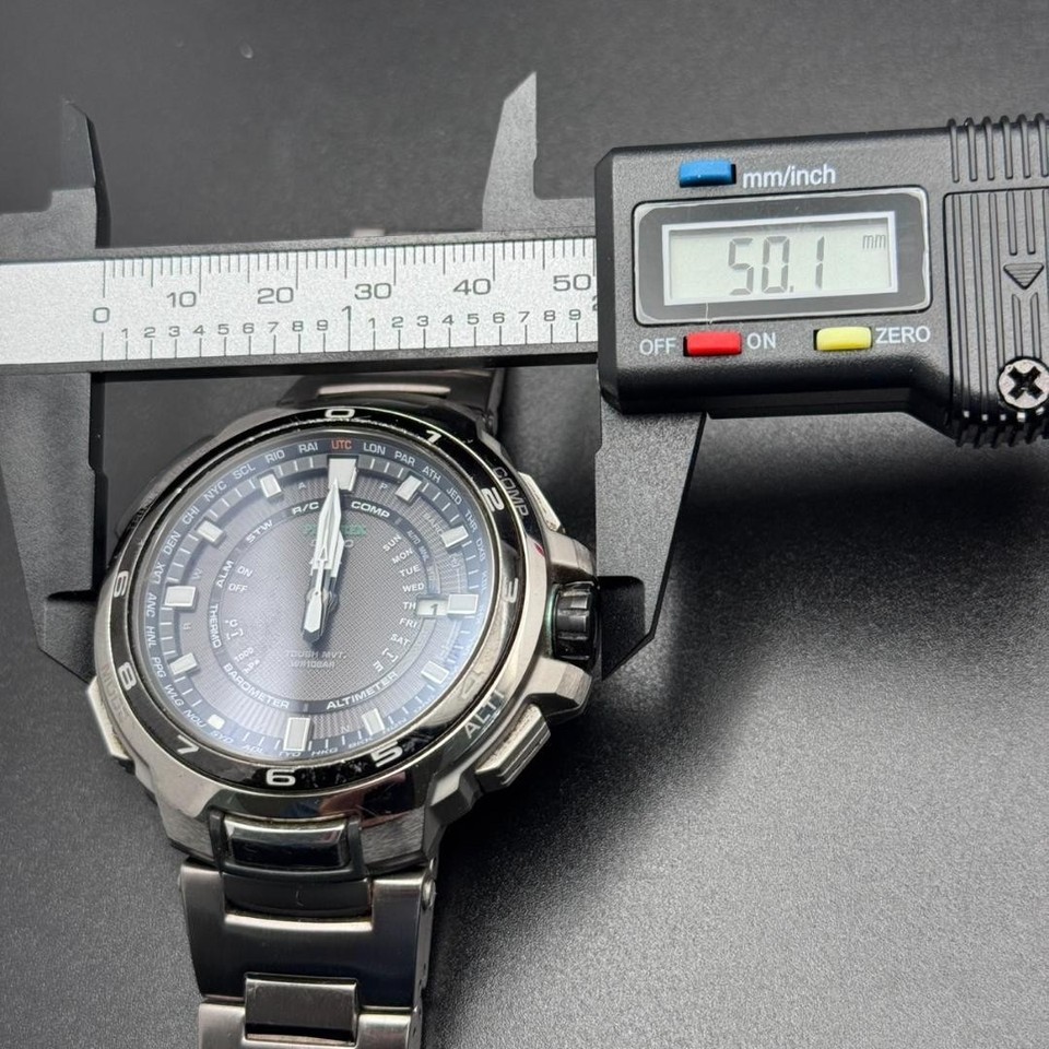 CASIO PRO TREX PRX-7000T Manaslu Titanium Solar Black Dial Men's Watch ...