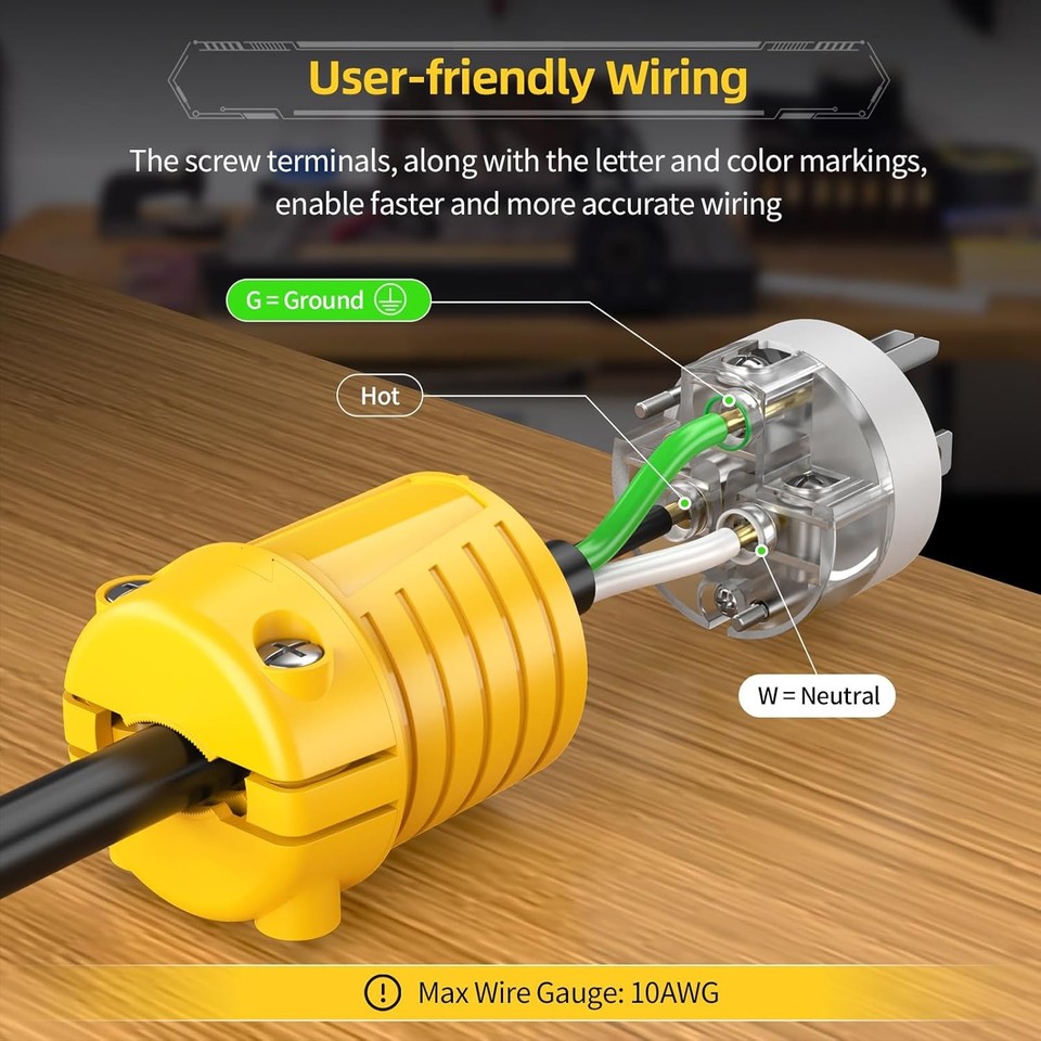 20 Amp 220V Plugs Electrical Male Extension Cord Ends Drop Yellow | eBay