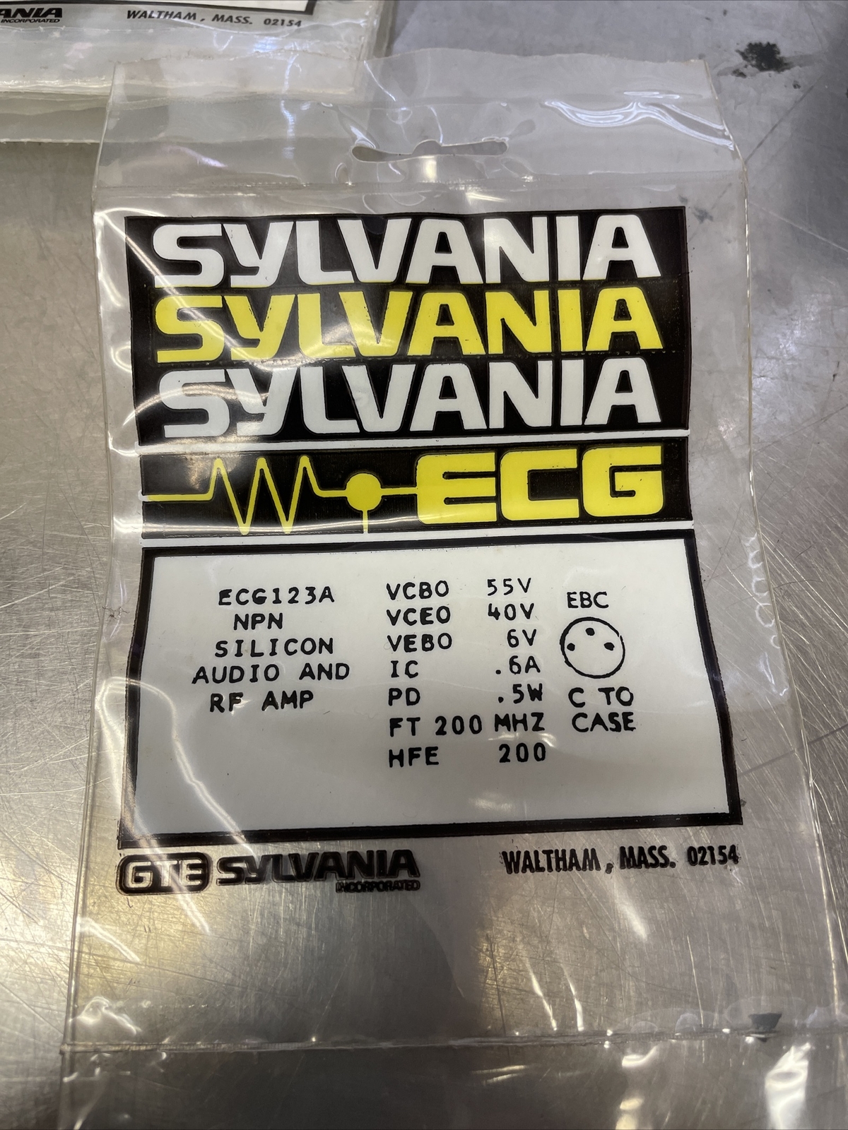 ECG123A NPN Transistor ECG Component SYLVANIA 2n2222a 6 Pcs for sale ...