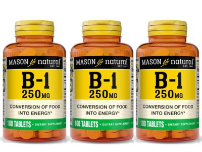 Mason Natural Vitamin B1 Thiamin 250 mg Supports Nerve Immune Health ...