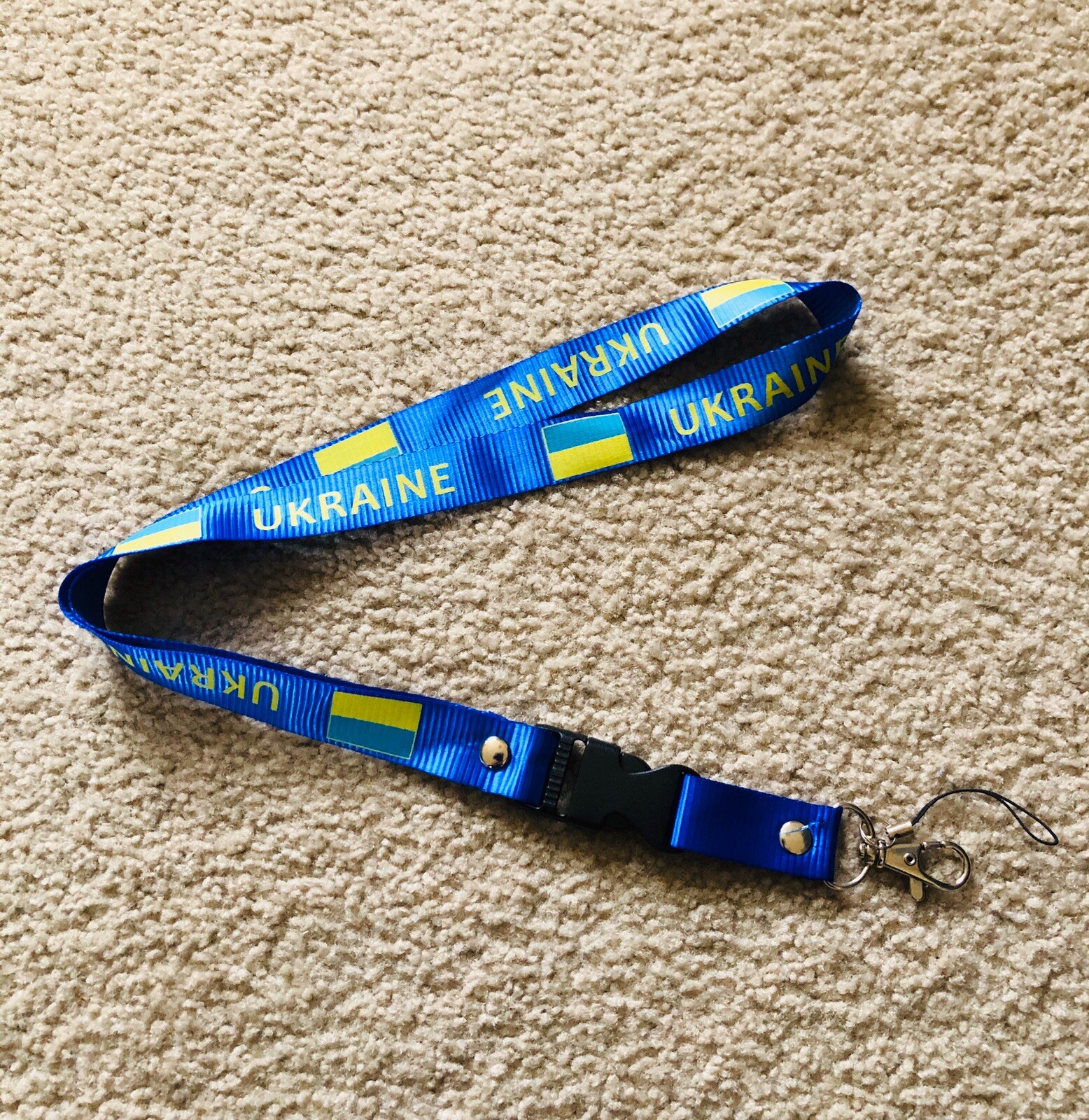 Ukraine Flag Lanyard (L: 530mm x W: 20mm) / Keychain Good Quality Brand ...
