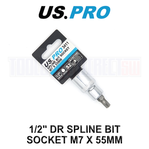 US PRO Tools 1/2" DR Spline Bit Socket M7 X 55MM 3411 | eBay UK