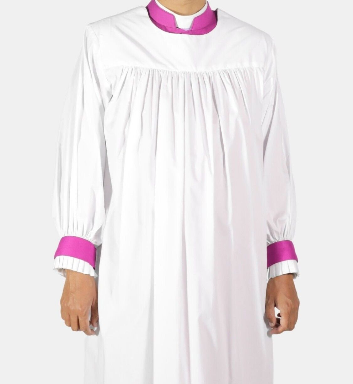 New Men's Traditional Anglican Bishops Rochet, Fuchsia Detachable Cuff ...