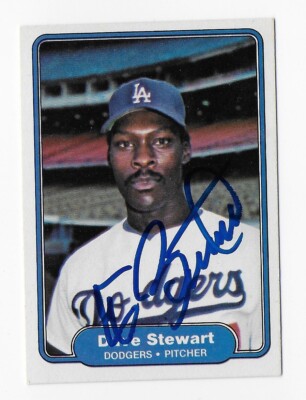 1982 FLEER DAVE STEWART DODGERS ATHLETICS AUTOGRAPHED SIGNED BASEBALL ...