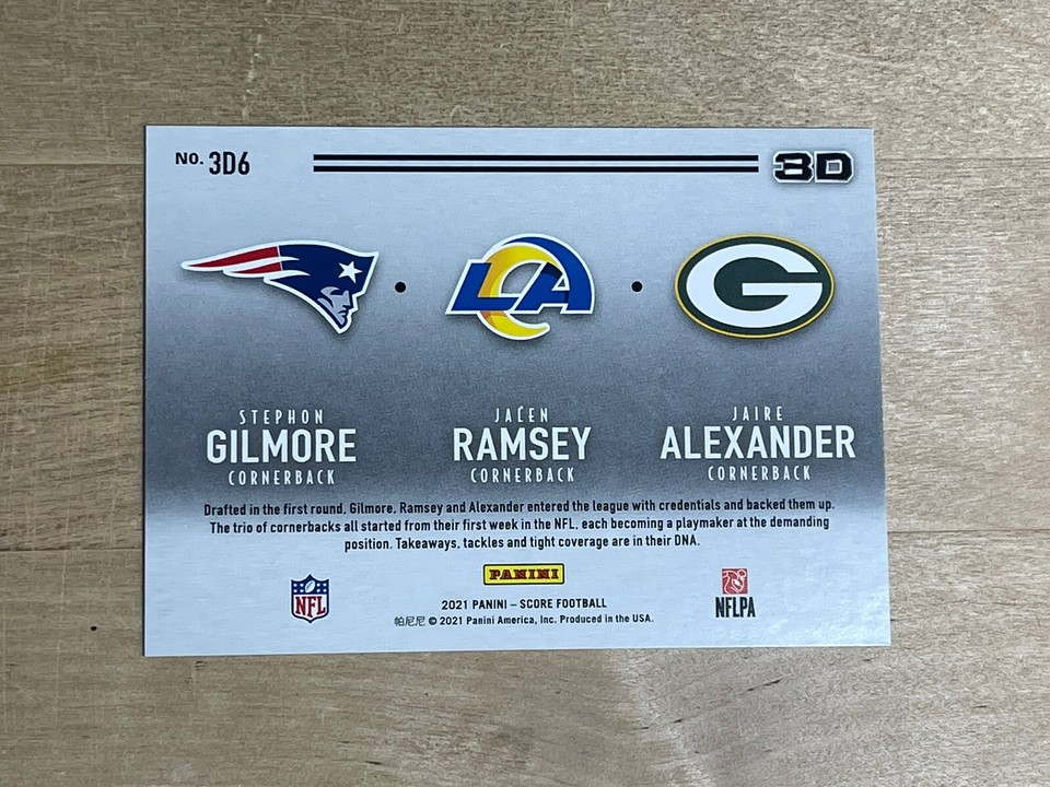 RARE L@@K Stephon Gilmore/ Jalen Ramsey/ Jaire Alexander Panini Score ...