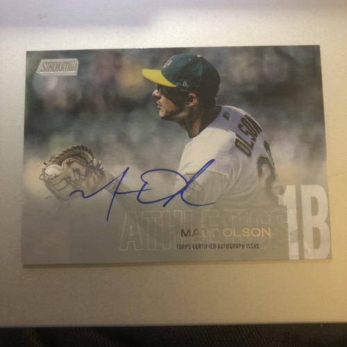 MATT OLSON AUTO 2018 TSC TOPPS STADIUM CLUB ON CARD AUTOGRAPH ATHLETICS ...