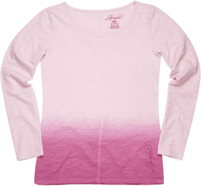 Large NWT Women's Life Is Good Pink Dip Dye FITTED LS Lightweight Fade ...