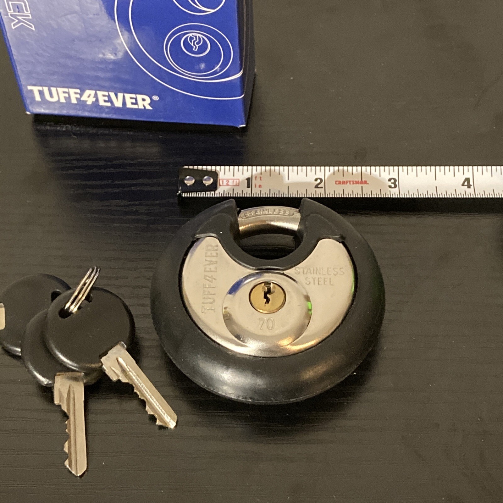 Tuff4ever 70mm Disc Padlock with Stainless Steel Shackle 2-3/4 Heavy ...
