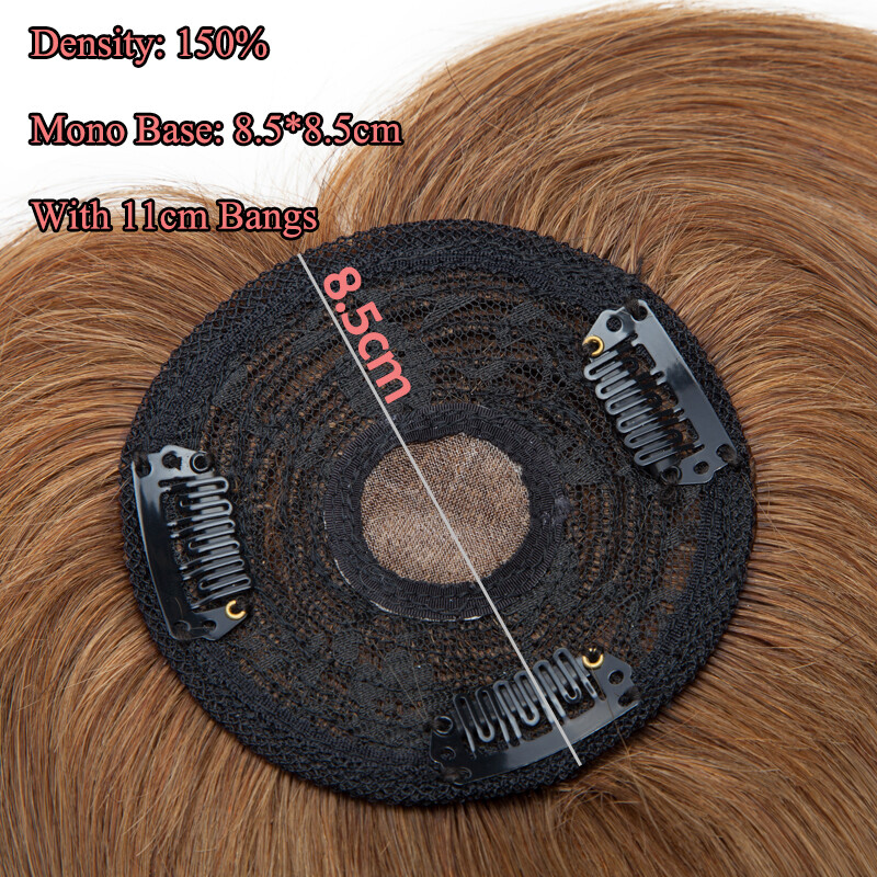 Small Hair Pieces Clip In Human Hair Toppers Wig with Bangs For ...