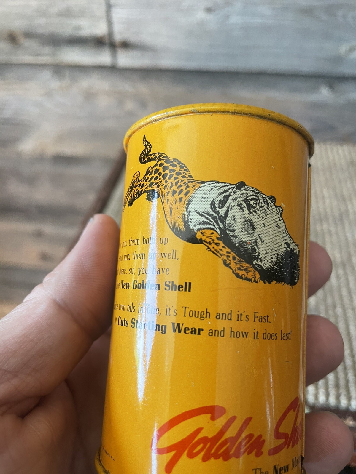 Vintage Shell Oil Can Golden Shell Motor Oil Bank | eBay