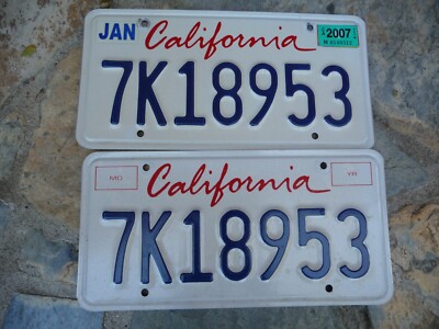 Pair of California License Plates | eBay