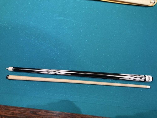 Diamond Billiard Cue Black/White or White/Black with Blue Decor Used | eBay