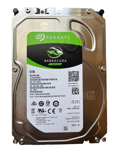 Seagate ST6000DM003 6TB 3.5" SATA Barracuda 5400RPM 256MB 6Gb/s Hard ...