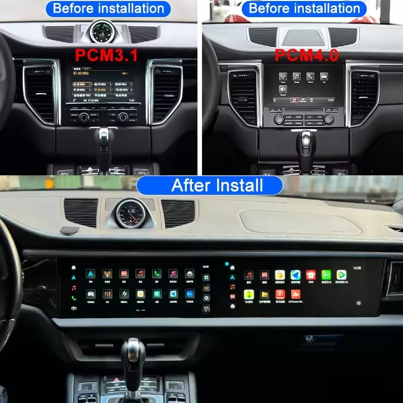 For Porsche Macan 2014-2017 Dual Screen Android Radio Stereo Head Unit ...