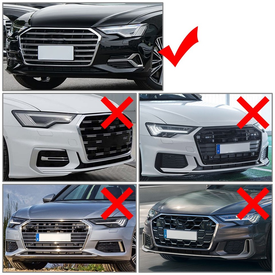 1x Left Front Bumper Fog Light Grille Cover For Audi A6 S6 C8 Saden ...