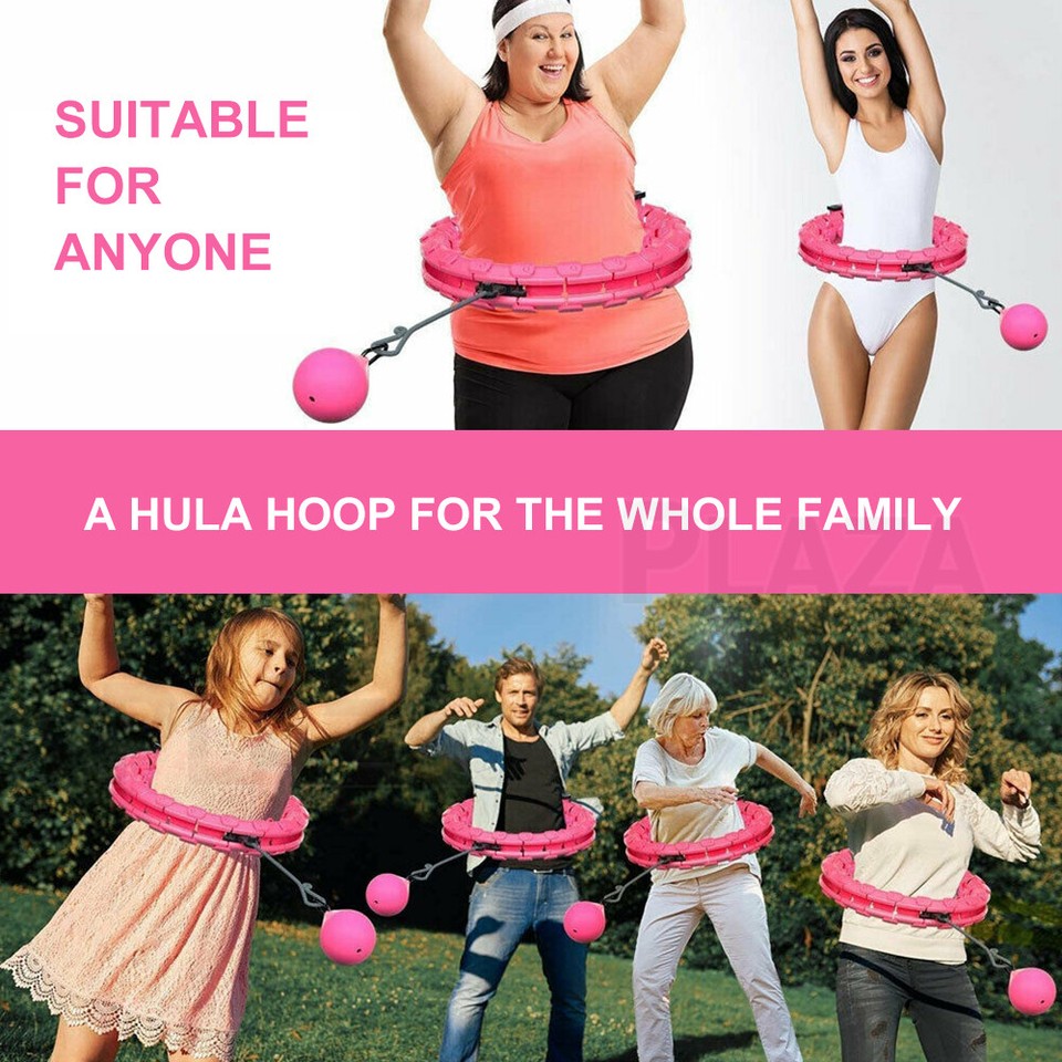 24 Knots Smart Hula Hoop Weighted Fitness Detachable Hoops Weight Hoola ...