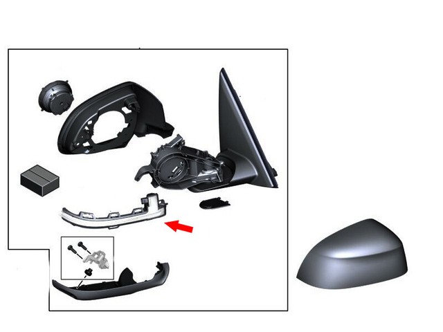 BMW Genuine LED Door Mirror Auxiliary Indicator Light Right 63137441440 ...