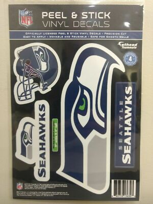 NFL SEATTLE SEAHAWKS 4 PC. FATHEAD TEAMMATE VINYL DECAL LICENSED 8"X10 ...