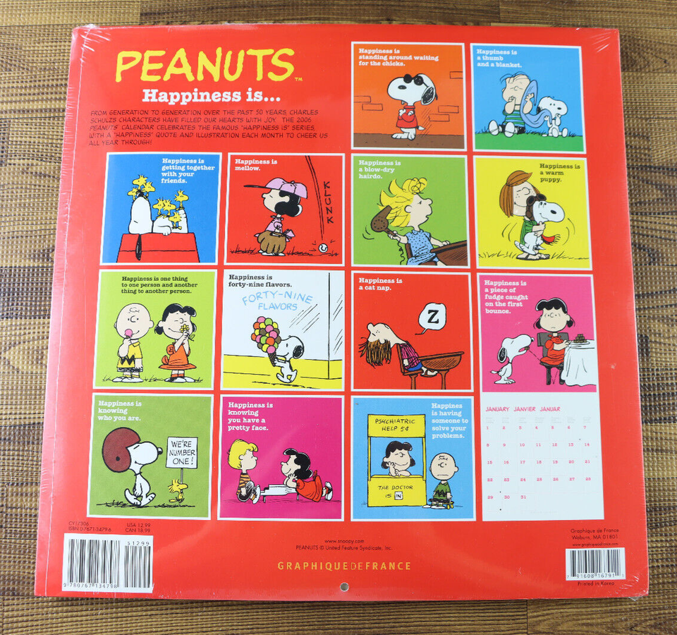 Peanuts Happiness is... 16-Month 2006 Calendar 60 Stickers NEW SEALED | eBay