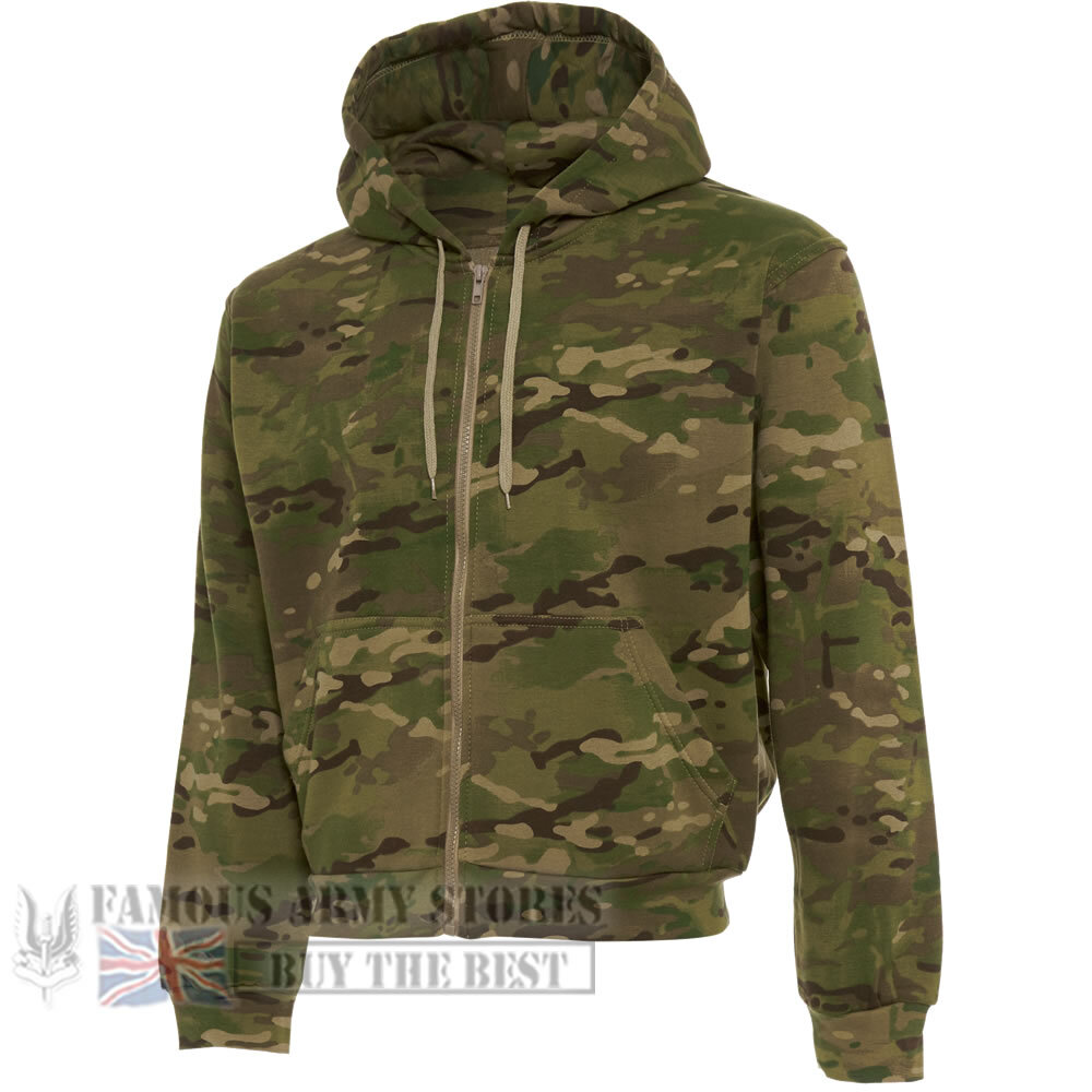 Mens Army Camo Zipped Hoody Top Fleece UTP Hoodie Jacket Multicam MTP ...