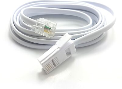 3m Telephone Line Extension Cable RJ11 ADSL Modem Phone Line BT Virgin ...