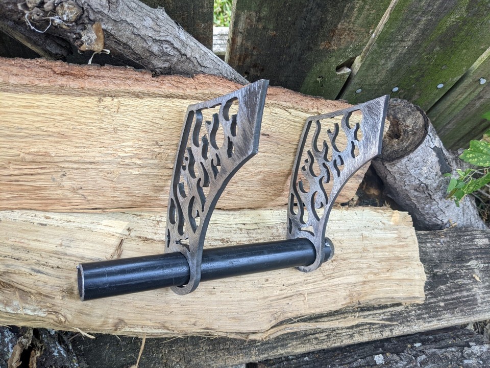 Bbq pit handle 1 inch bar handle (flames) (fire) (custom) .25" thick ...