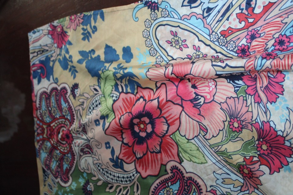 Chicos Small Medium Ella Paisley Fringed Ruana Kimono Boho Colorful ...