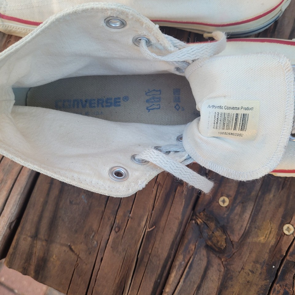 Vintage 1990s Converse Hi Tops White Made in USA Chucks Sneakers Mens ...