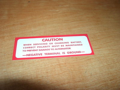 1976 AMC AMX MATADOR HORNET PACER BATTERY WARNING DECAL | eBay