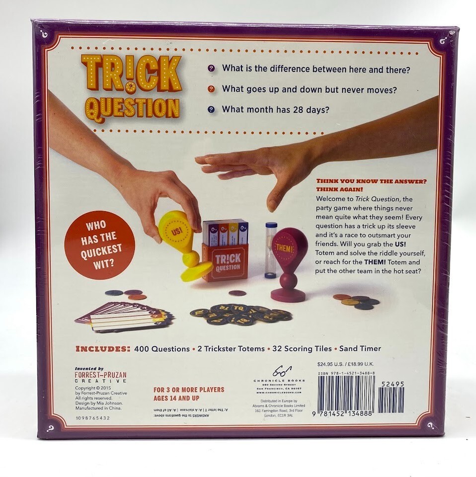 Trick Question Board Game Trivia Game Adult Card Games For Parties & Groups | eBay