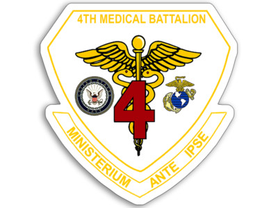 3 inch 4th Medical Battalion Insignia Shaped Sticker (Marine US Decal ...