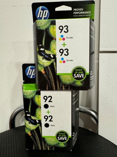 Genuine HP 92 Black and 93 Color Ink Cartridges Twin-Pack Date 12/2014 ...