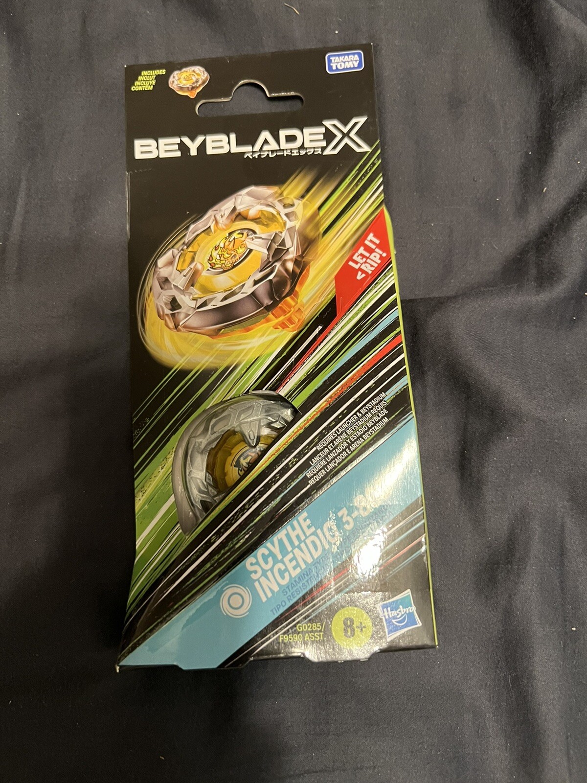 Beyblade X Scythe Incendio 3-80B Hell Scythe Hasbro Yellow ...