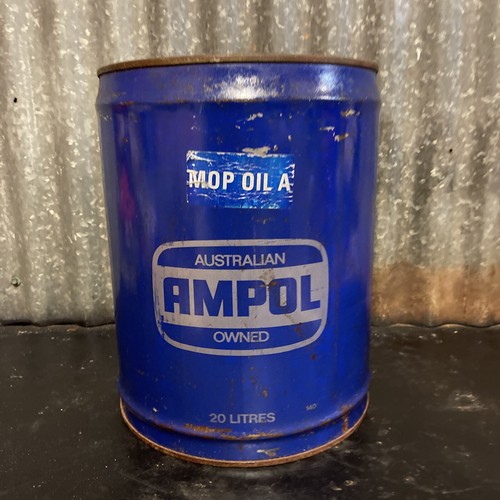 Ampol Mop Oil Vintage 20l Tin Drum | eBay