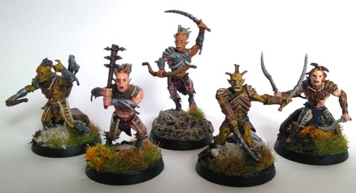 GW - Lotr - Hobbit - Mesbg - Pro painted squad of 5 Hunter Orcs - Mount ...