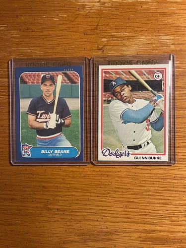 Glenn Burke & Billy Beane Rookie Lot(2) 1978 Topps & 1986 1st Openly ...